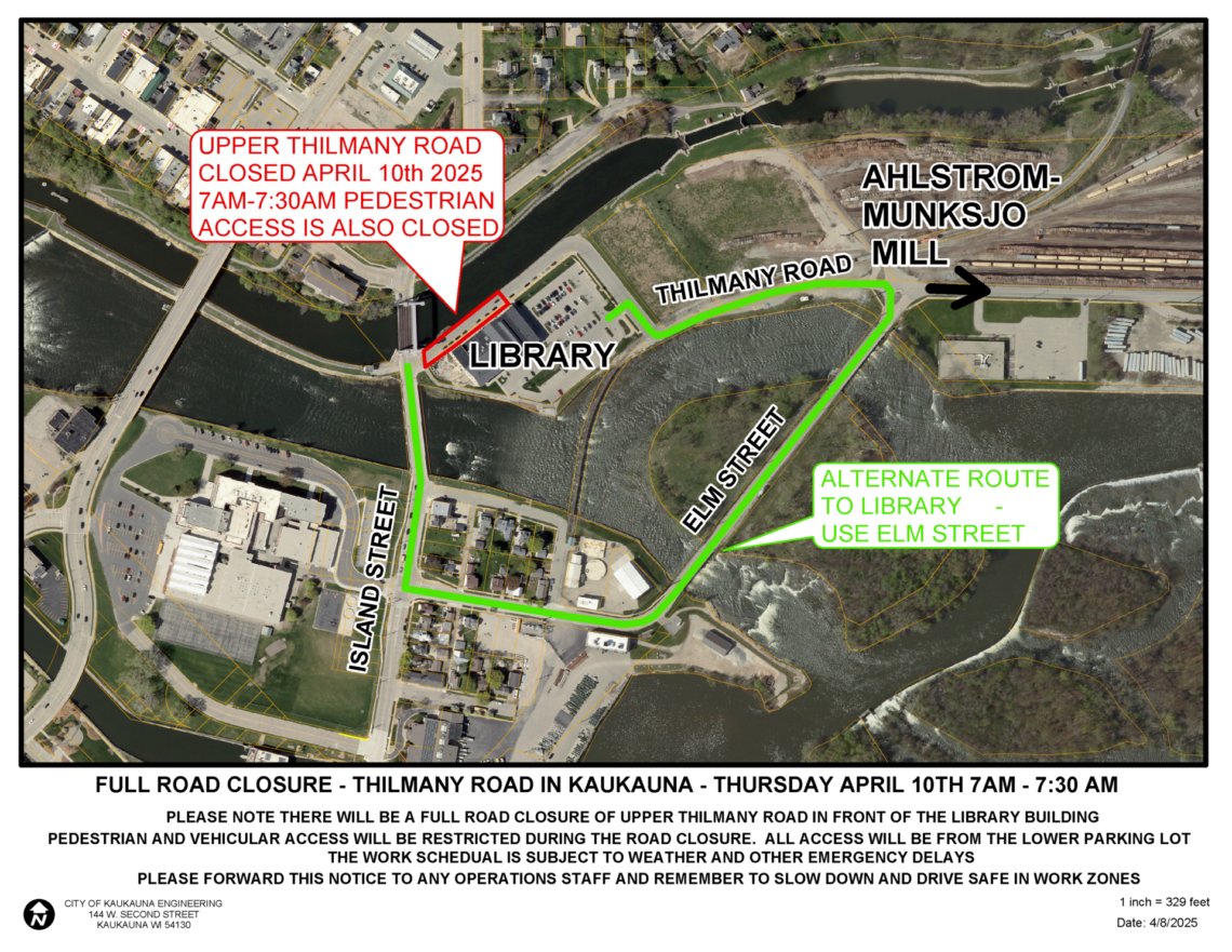 Full Road Closure - Upper Thilmany Road - Thursday, April 10 - City Of ...